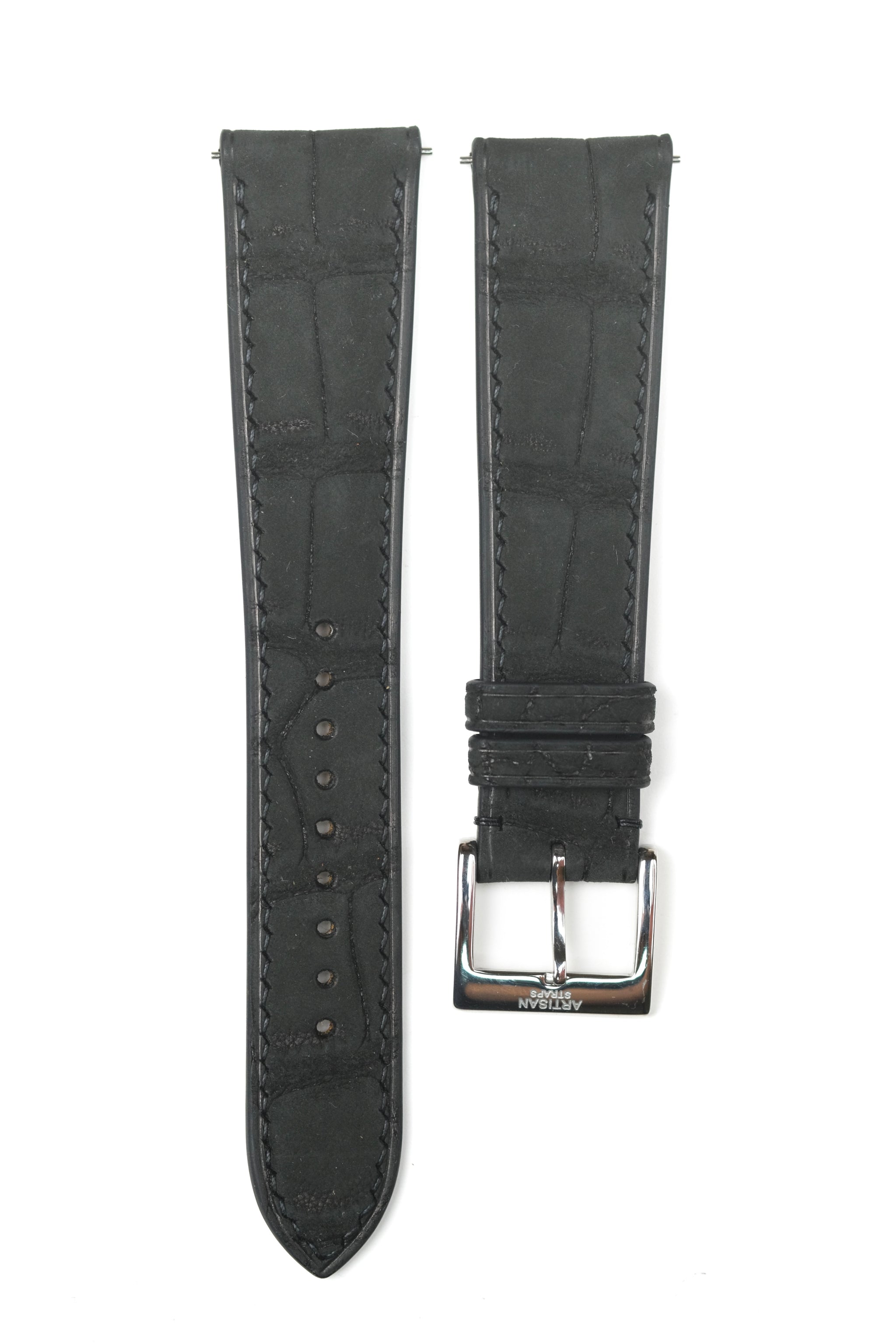 Black Nubuck Alligator (Padded) Leather Strap