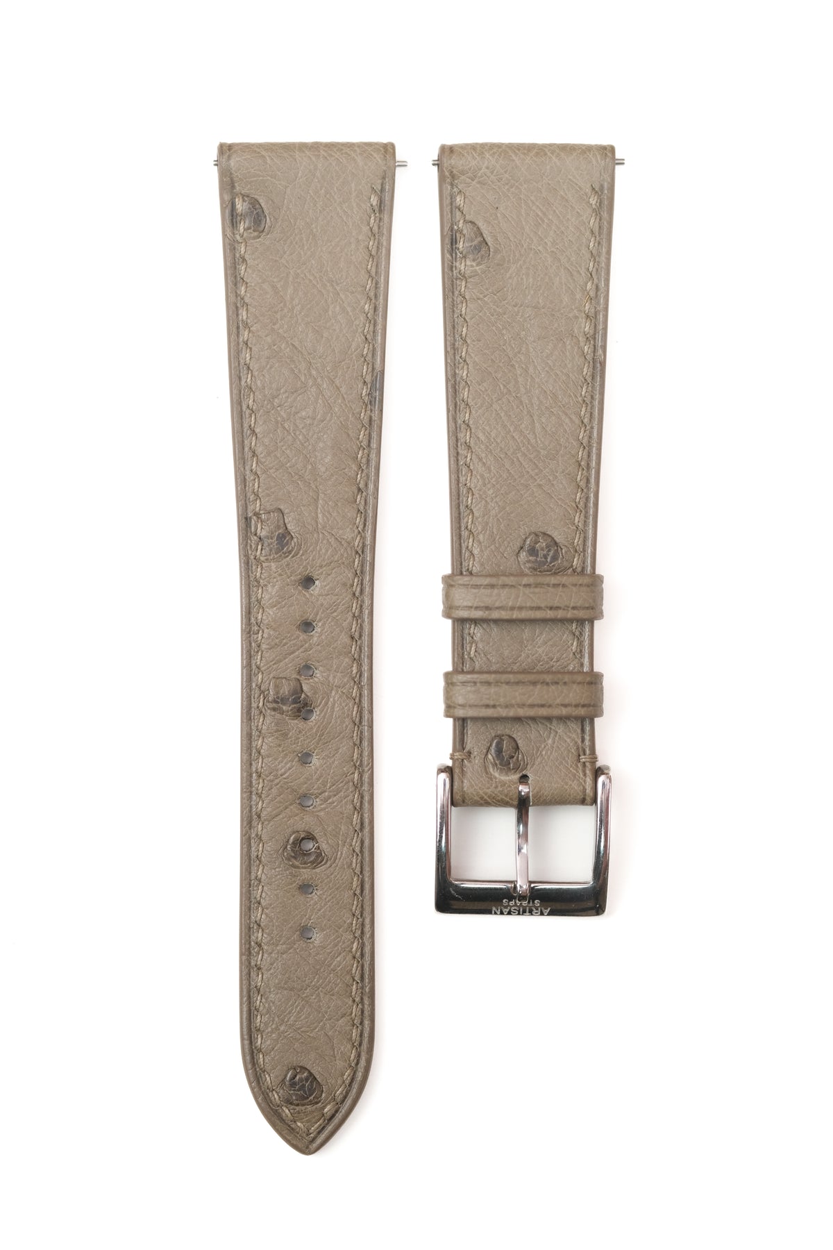 Taupe Ostrich Belly Leather Strap - Artisan Straps
