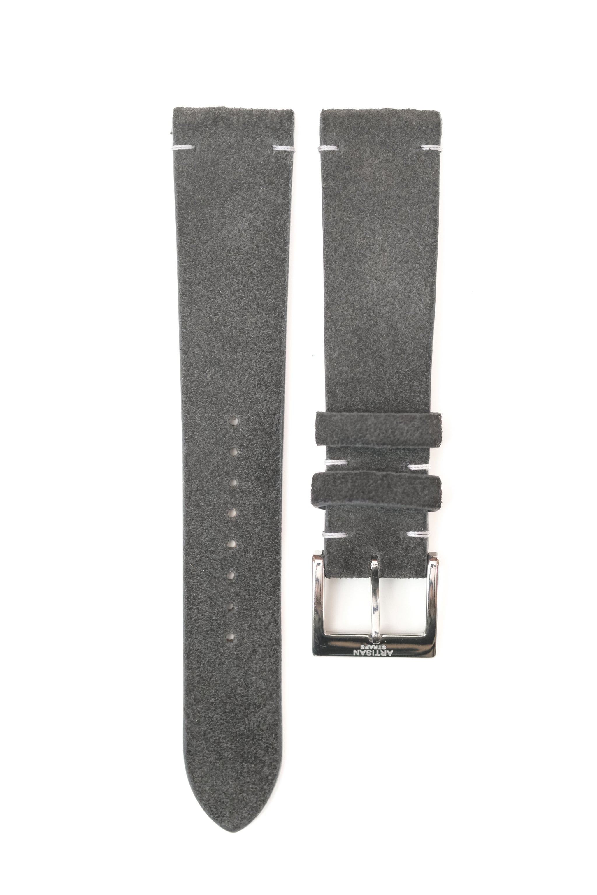 Deep Grey Suede (Two-Stitch) Leather Strap (Made-to-Order)