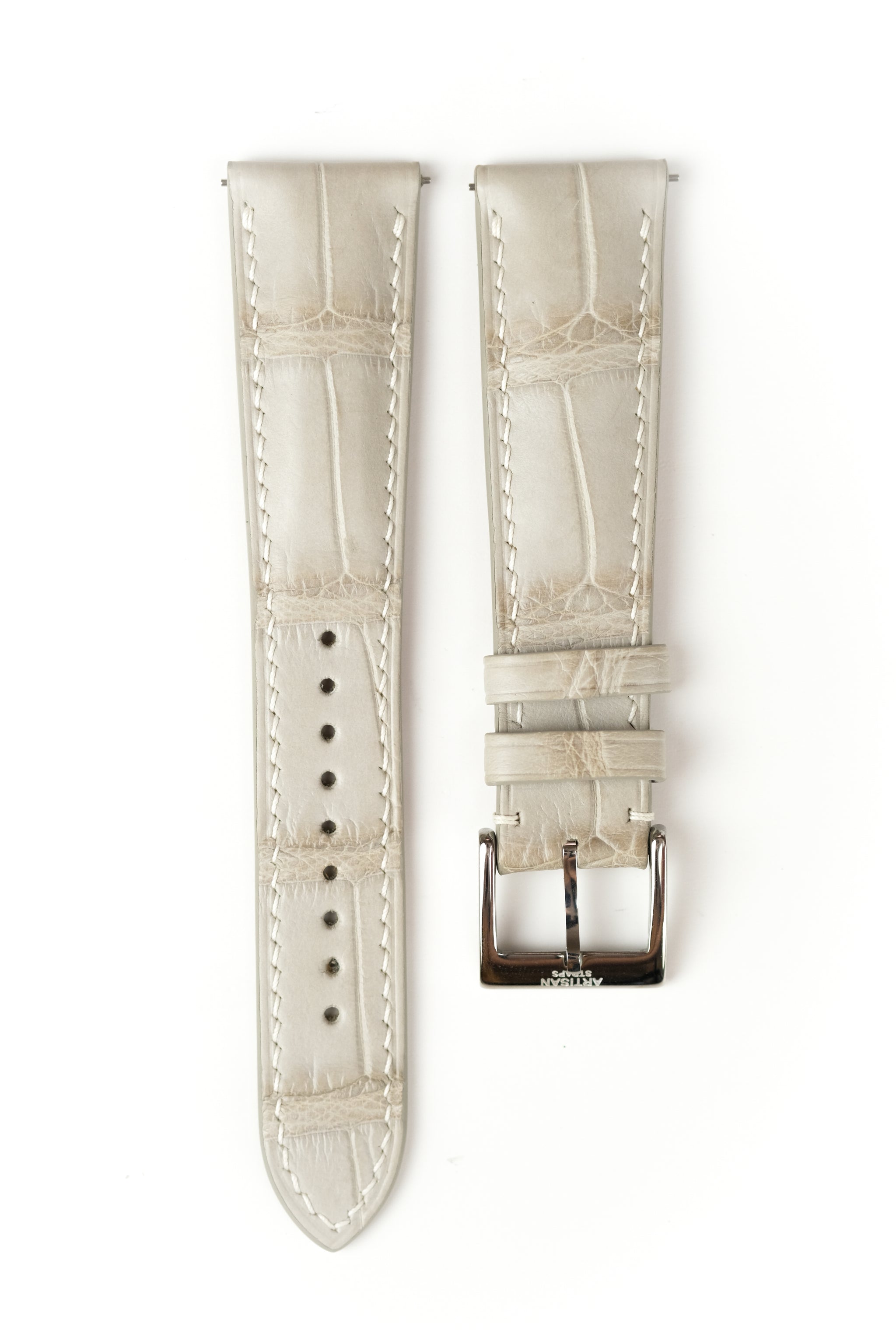 Light Grey Alligator (Padded) Leather Strap
