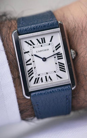 Navy Chèvre Leather Strap