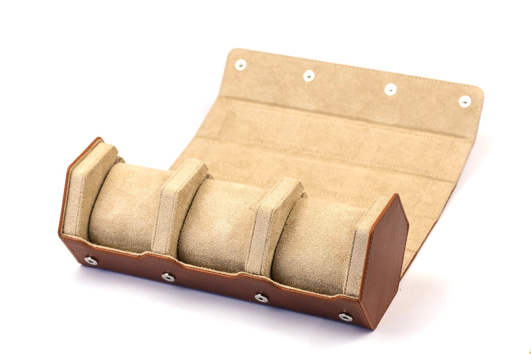 Hexad Trio - Cowhide Watch Case in Brown/Beige