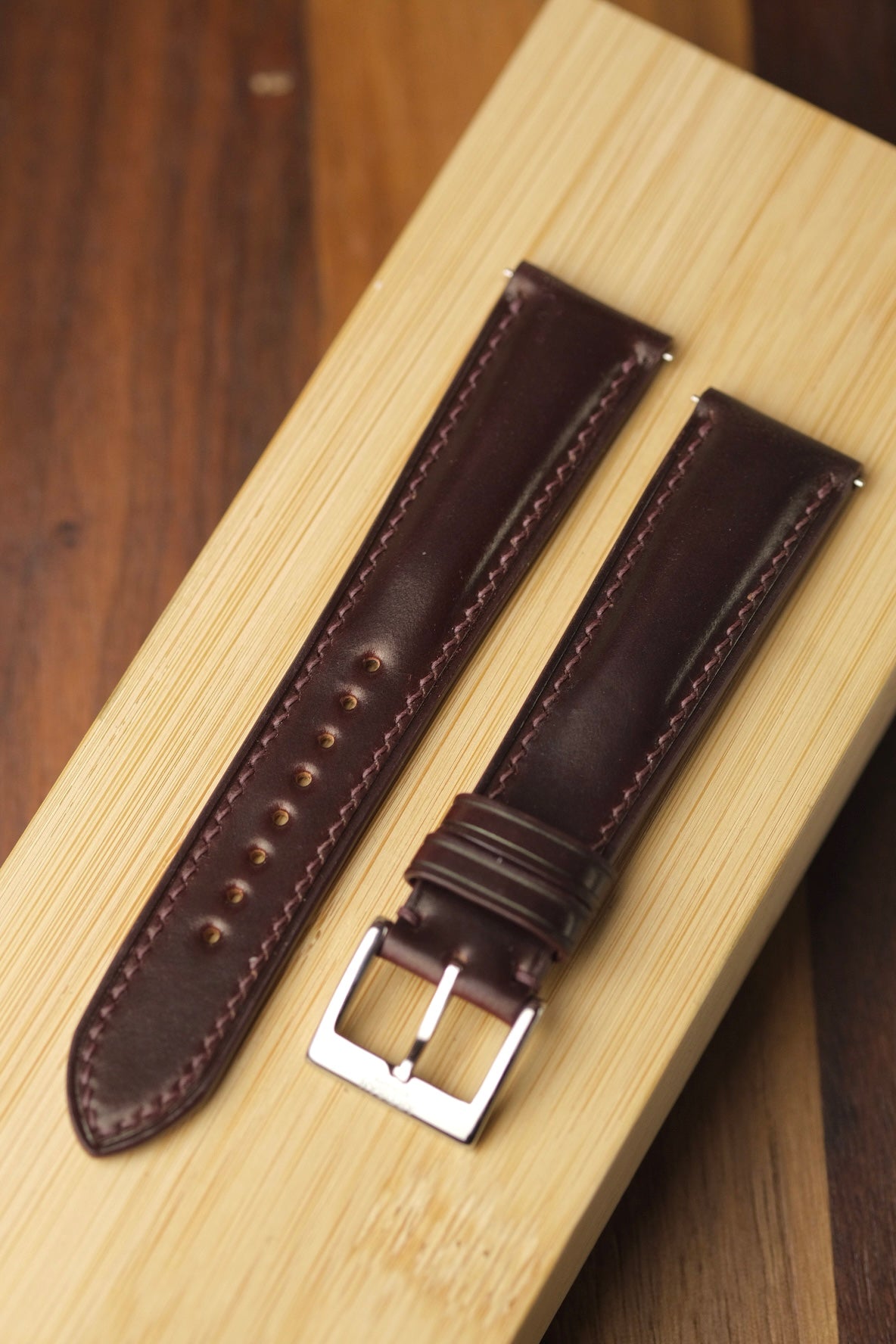 Colour 8 Horween Shell Cordovan (Padded) Leather Strap - Artisan Straps