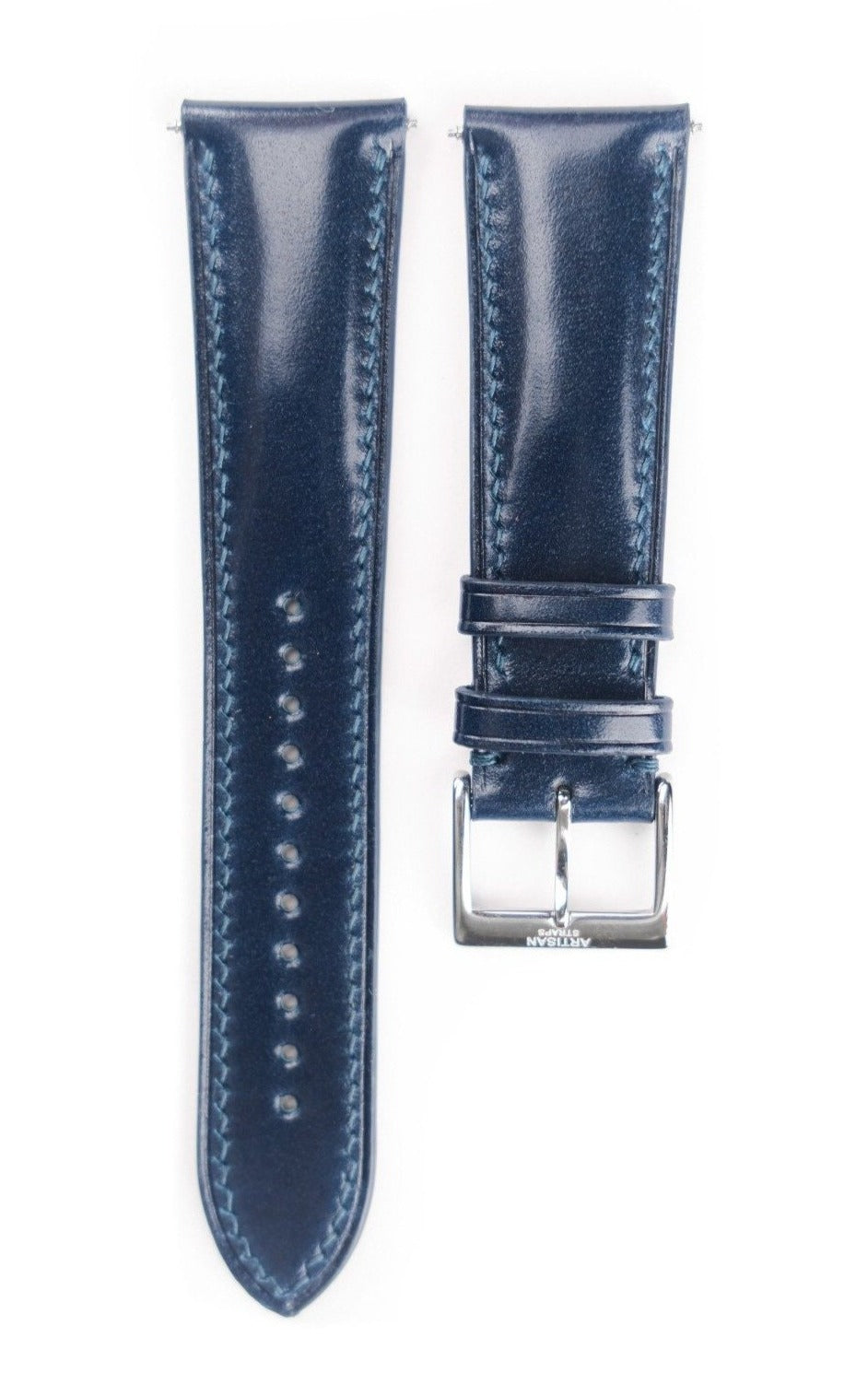 Navy Shell Cordovan (Padded) Leather Strap